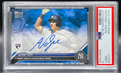 2023 Topps Now Anthony Volpe BLUE PARALLEL Autograph /49 #792A PSA 9 ...