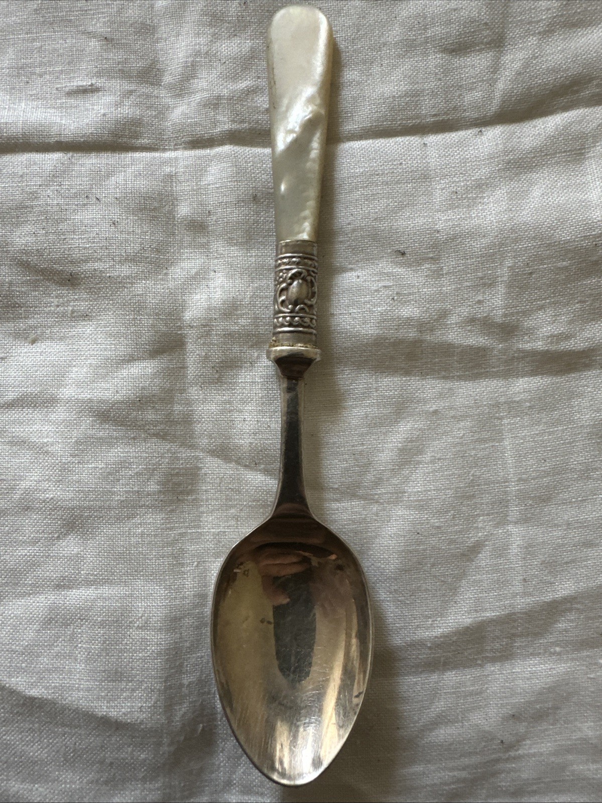 Antique John Batt Sheffield Silverplate Mother of Pearl Spoon 6.5" | eBay