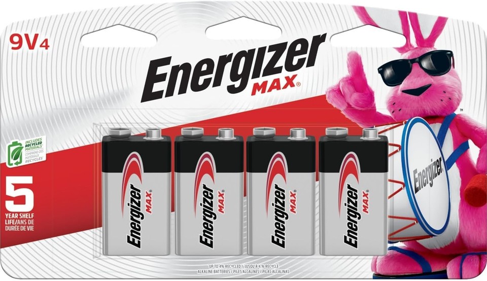 MAX 9V Batteries (4 Pack), 9 Volt Alkaline Batteries | eBay
