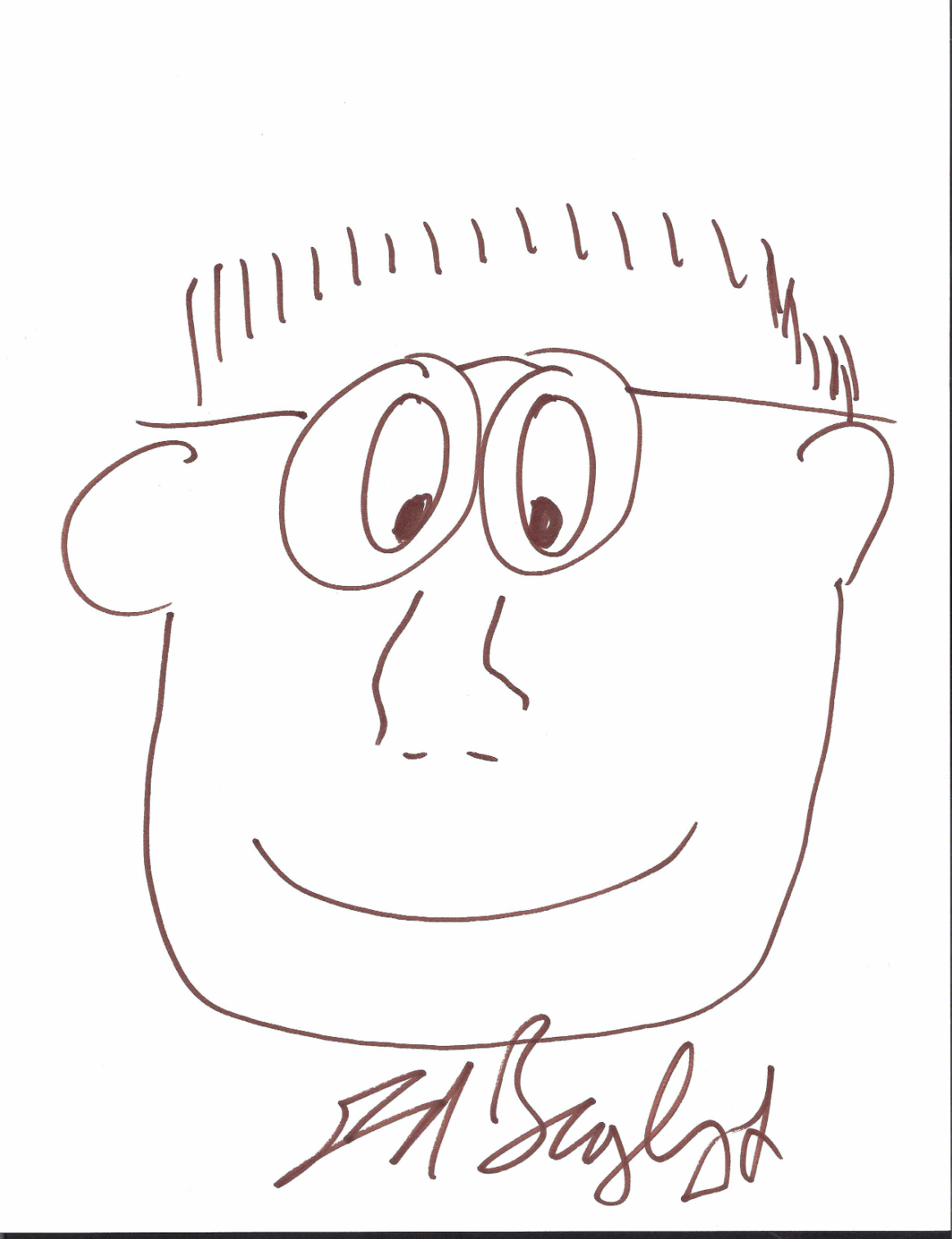 Ed Begley Jr. signed 8-1/2"x 11" sketch know for St. Elsewhere, Young ...