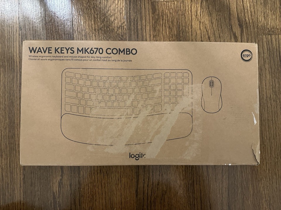 Logitech Wave Keys Wireless Ergonomic Keyboard with Cushioned Palm Rest ...
