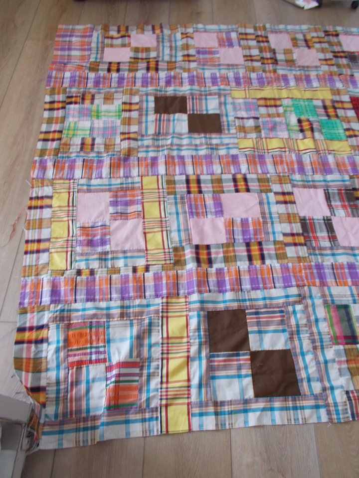 Vintage HAND-PIECED HAND -SEWN Scrappy Patchwork Quilt Top 73x83 ...