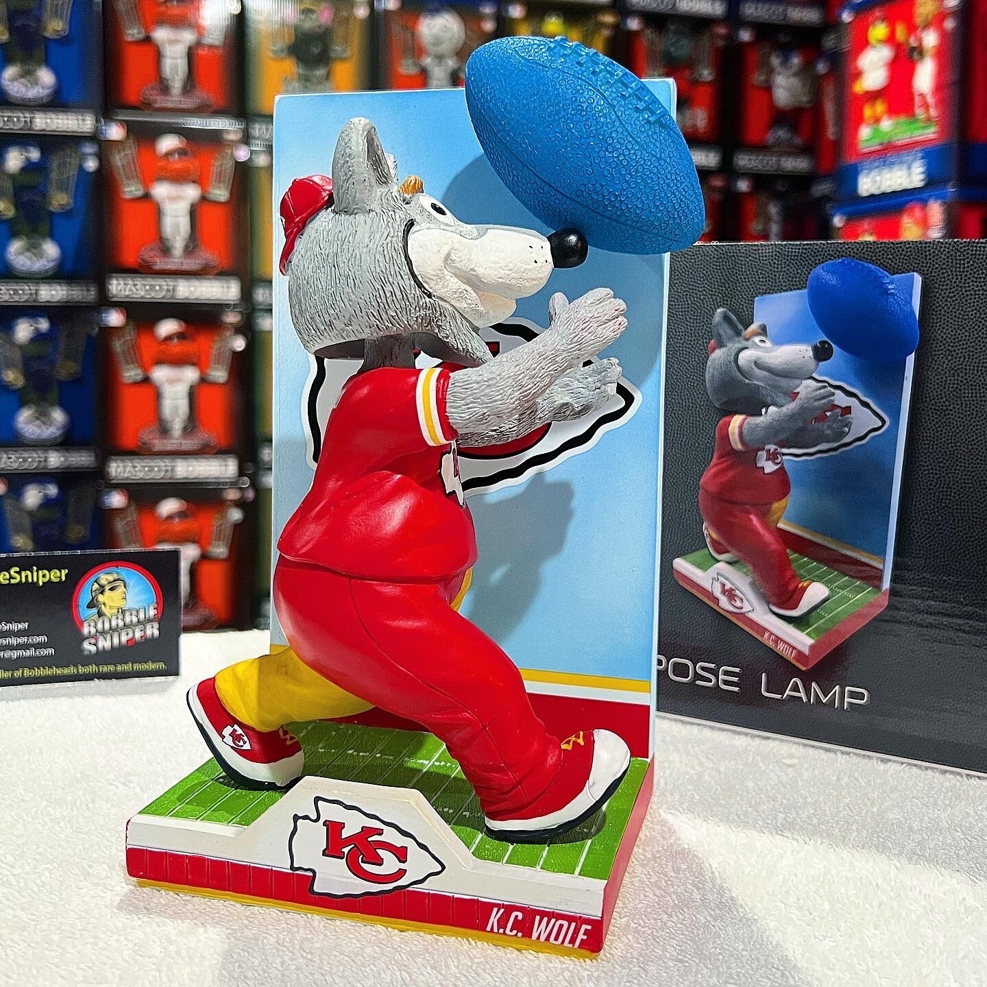 KC WOLF Kansas City Chiefs "Action Pose Light Up Lamp" Mascot NFL ...