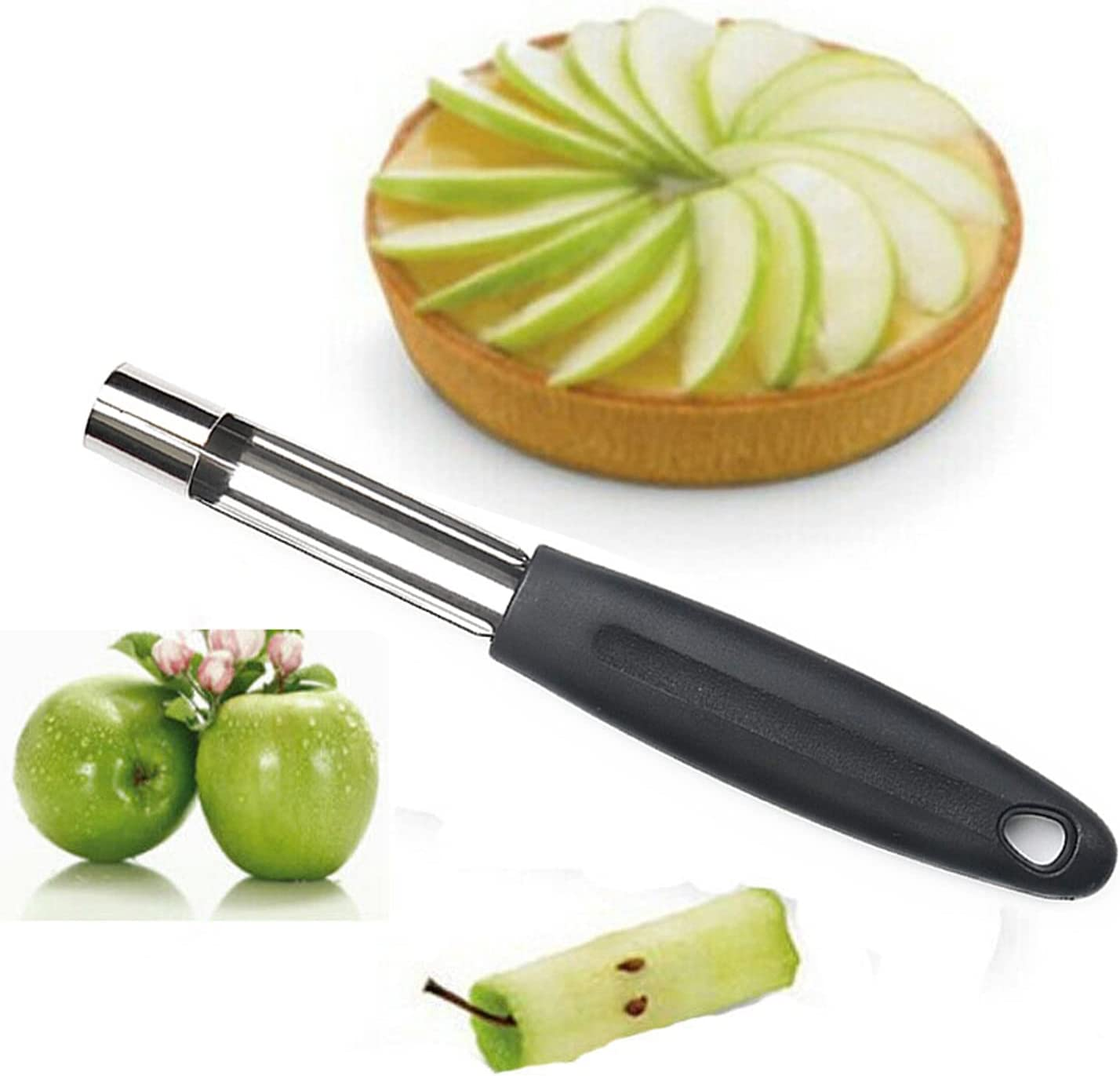 Soft Touch Apple Corer Remover Stainless Steel Core Seed Twist Pear ...