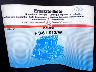 Ersatzeilliste KHD Deutz - 2974146 - F 3-6 L 912/W - SPARE PARTS ...