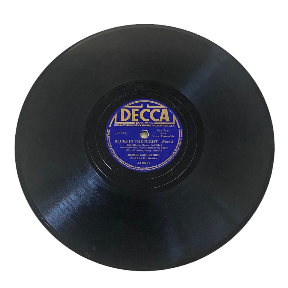 Jimmie Lunceford Orchestra Blues In The Night 78 RPM Decca 4125 Fox ...