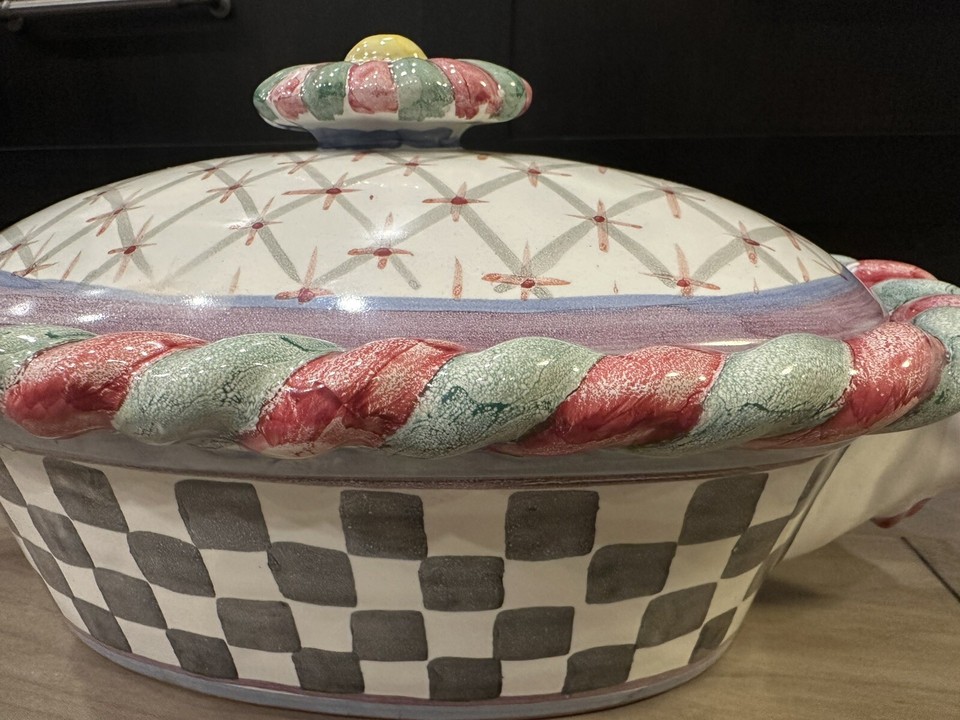 Mackenzie Childs Casserole 1983 Piccadilly Chicken VTG RARE 14-1/2 ...