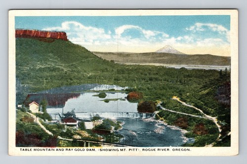 Rogue River OR-Oregon, Table Mountain, Ray Gold Dam Vintage Souvenir ...
