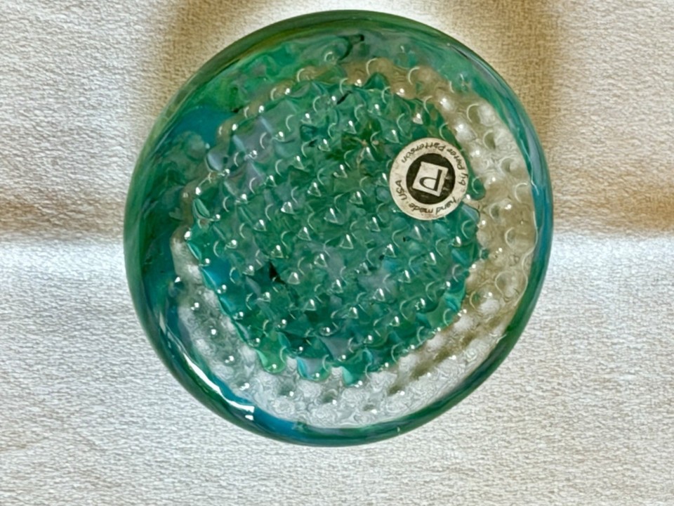 Hand Blown Peter Patterson Art Glass Paperweight Or Glass Pen Holder | eBay
