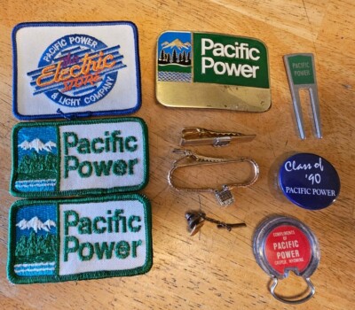 Vintage 1960's Pacific Power Lot Belt Buckle Pins Patches Golf Keychain ...