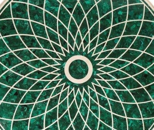 36" Marble center Table Top Semi Precious Stone Malachite Inlay ...