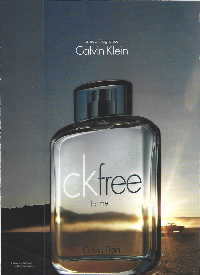 CKfree for Men Cologne Print Ad w/Sample, Calvin Klein CKfree Magazine ...