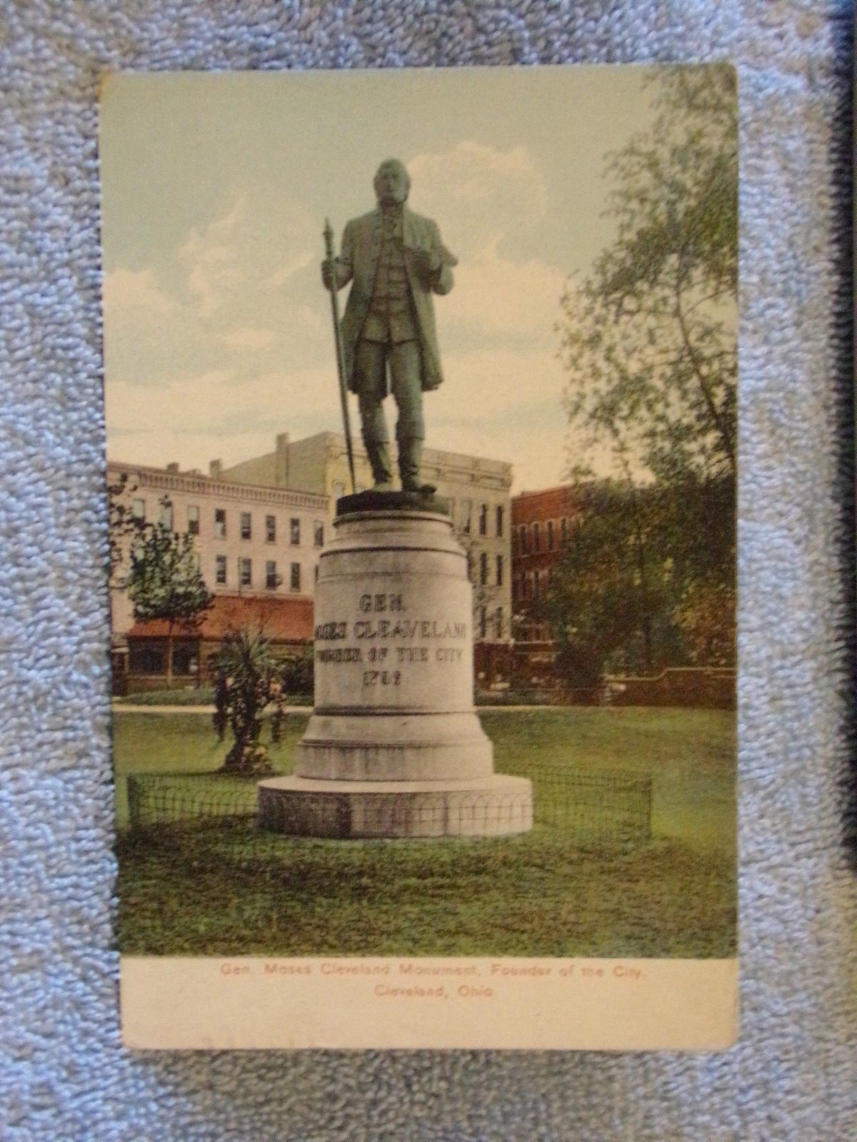 Vintage Postcard Gen. Moses Cleveland Monument, Founder Of Cleveland ...