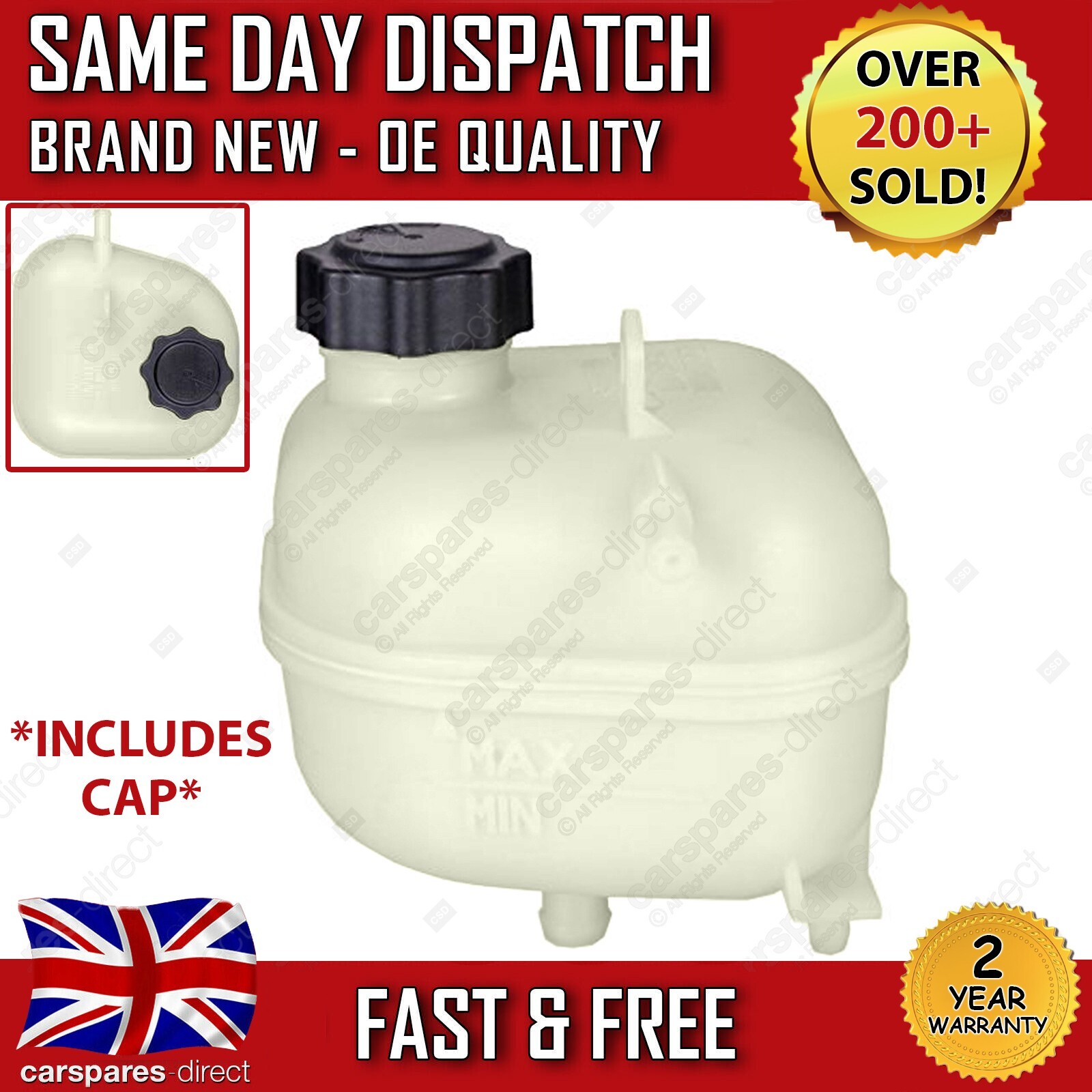 MINI R50 R52 R53 COOPER S 2002-2008 RADIATOR COOLANT EXPANSION HEADER ...