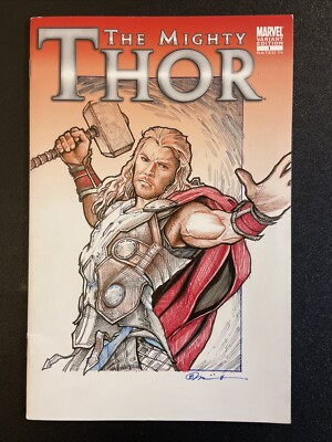 MIGHTY THOR #1 Comic Book ORIGINAL ART COVER Muller CHRIS HEMSWORTH ...