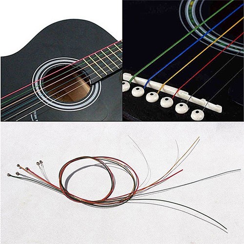 Acoustic Guitar Strings Guitar Strings One Set 6pcs Rainbow Colorful ...