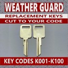 Weather Guard Toolbox Keys Weatherguard Keys Cut to Code K001-K100 | eBay