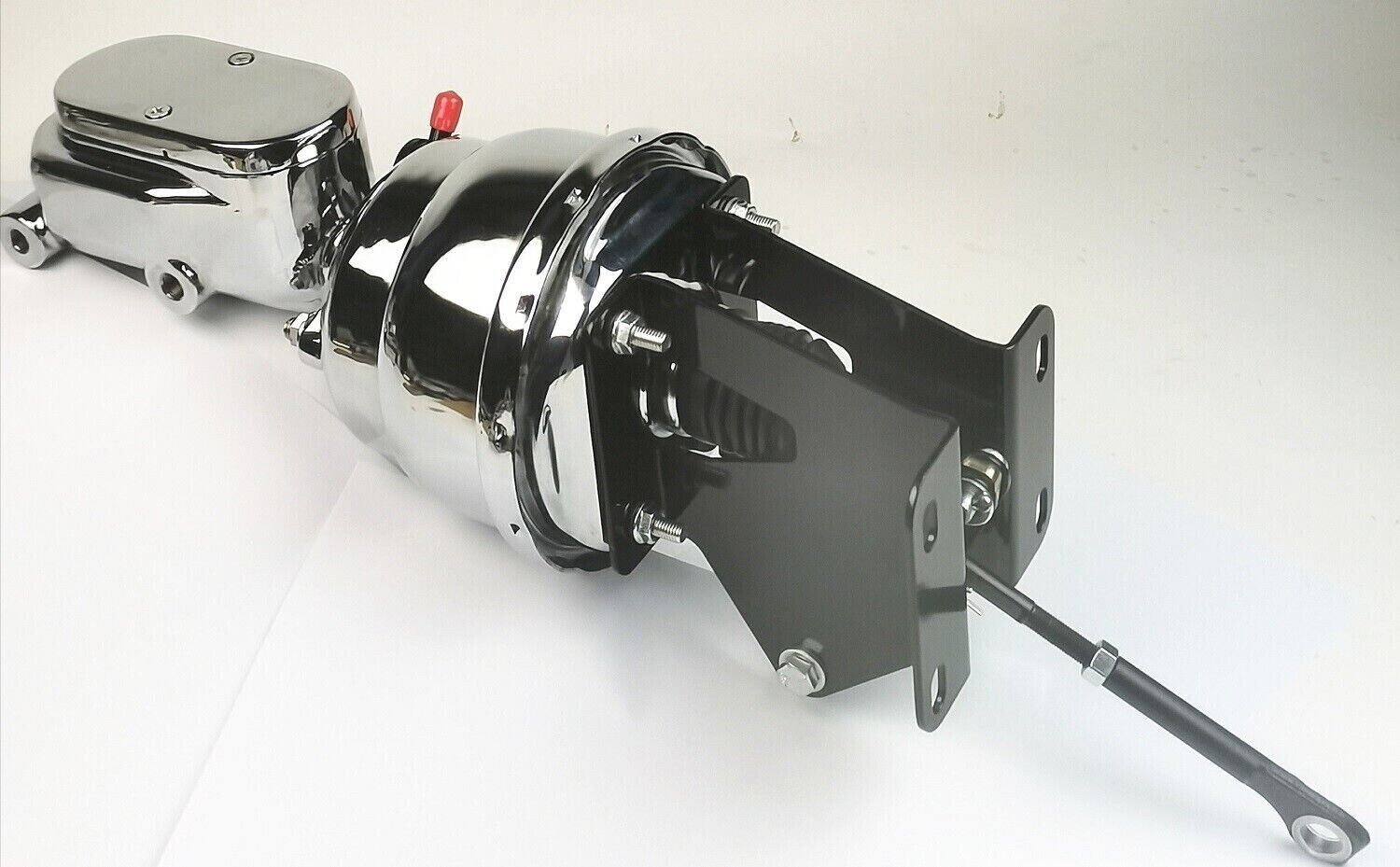 Fits 1974-86 CJ7 & CJ5 Jeep 7” Chrome Dual Power Brake Booster Kit Flat ...