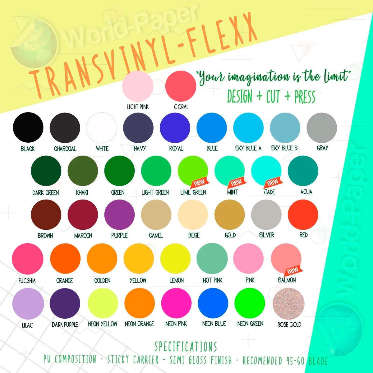 Editable Htvront HTV Color Chart Vinyl Color Chart Editable, 57% OFF