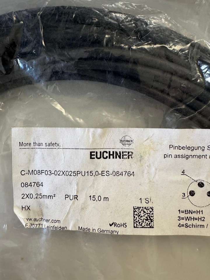 Connecting cable Euchner C-M08F03-02X025PU15,0-ES-084764 084764 15 m | eBay