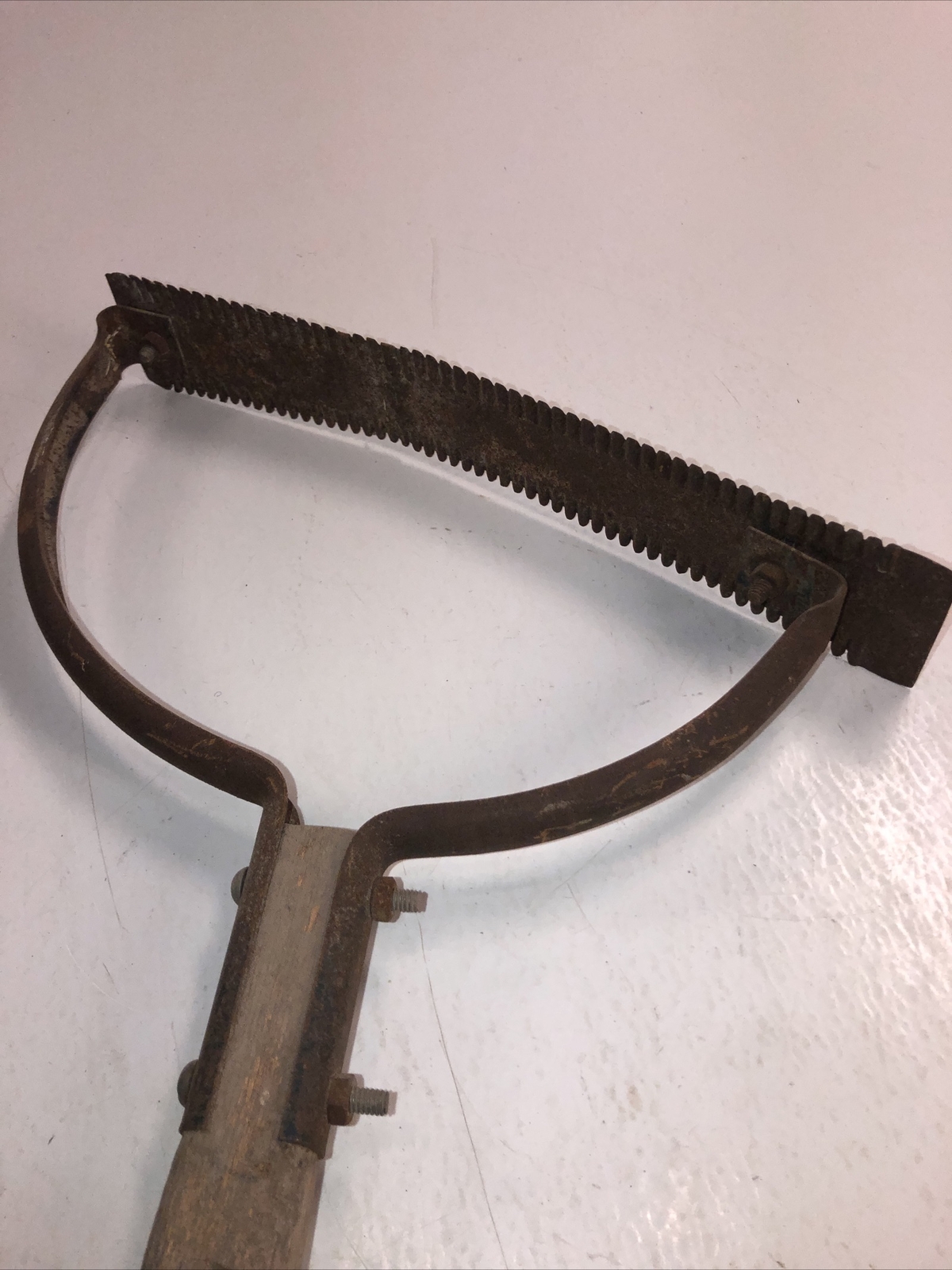 Vintage Weed Grass Trimmer Sling Blade Wood Handle Rustic Sickle Wacker ...