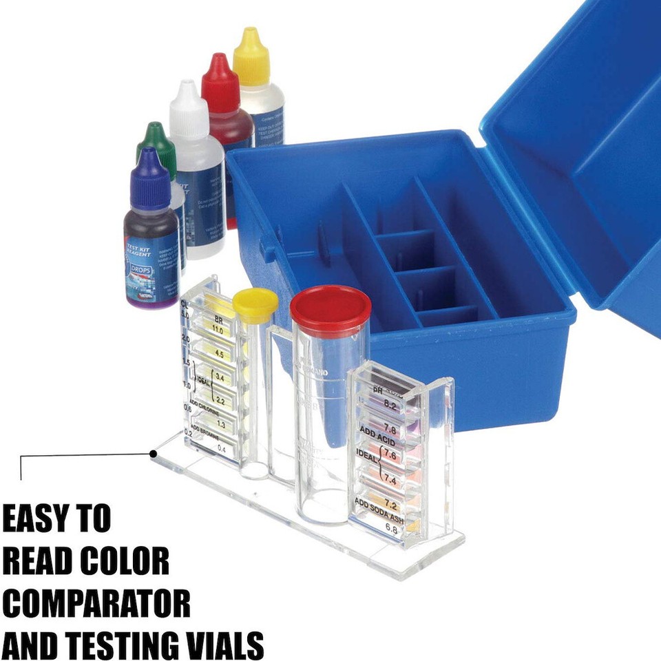 5-Way OTO Test Kit Chlorine/Bromine pH Alkalinity Acid Demand Boxed ...