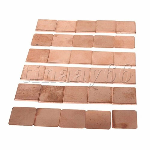 30pcs 15x15mm Copper HeatSink Cooling Pad Shim Laptop Computer CPU GPU ...
