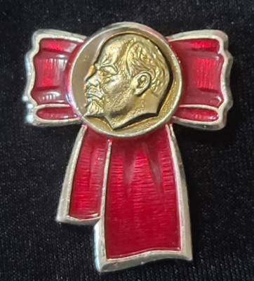 Lot 10x Vladimir Lenin Profile Red Bow Pin Badge Russian RED STAR KGB ...
