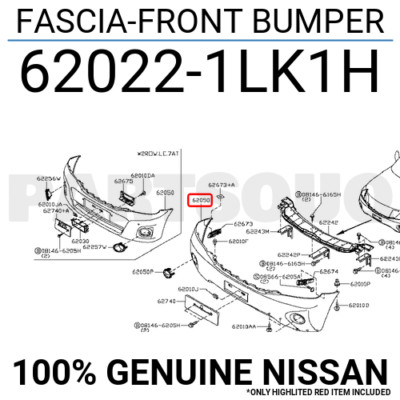 620221LK1H Genuine Nissan FASCIA-FRONT BUMPER 62022-1LK1H | eBay