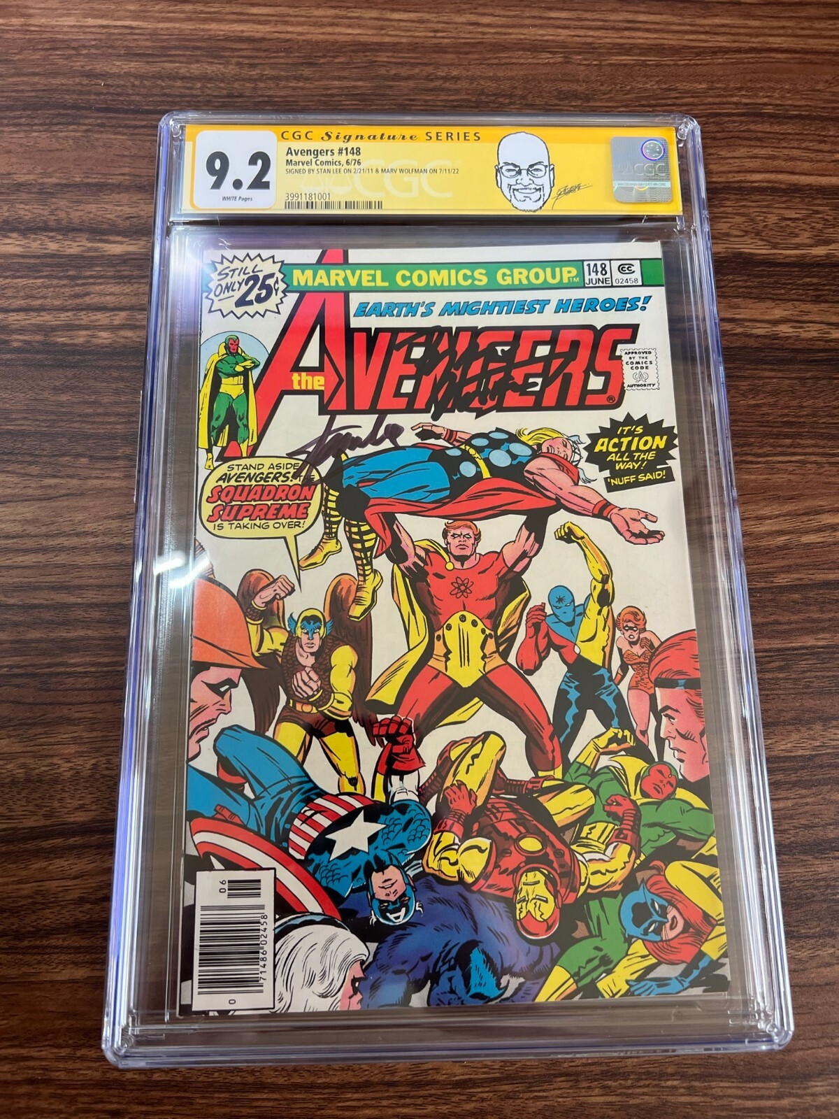 AVENGERS #148 Stan Lee & Marv Wolfman signed w/ Perez label NM- CGC SS ...