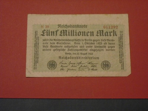 GERMANY 1923 5 MILLION MARKS CIRCULATED BANKNOTE P-105/6 (2) | eBay