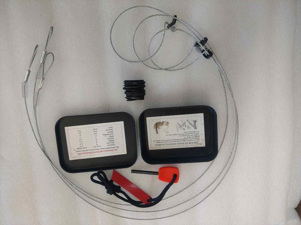 SURVIVAL SNARE KIT POCKET SIZE SMALL EASY TO CARRY SURVIVAL SNARE TIN ...