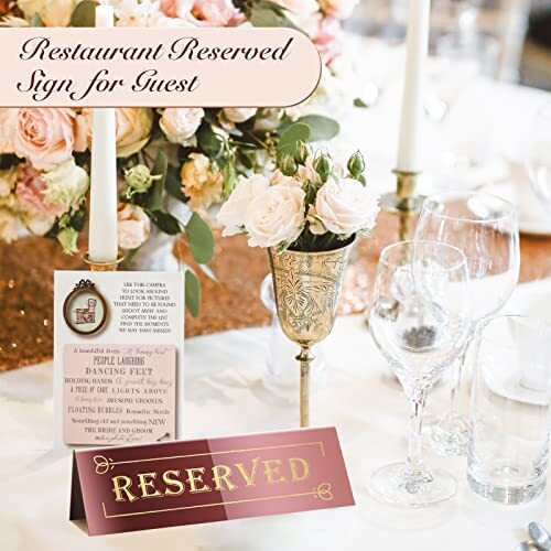 10PCS Reserved Table Signs Acrylic Guest Reservation Table Tents Sign ...
