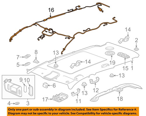 GM OEM 17-23 Acadia Roof Interior Trim-Reading Lmp Assy 23421324 | eBay
