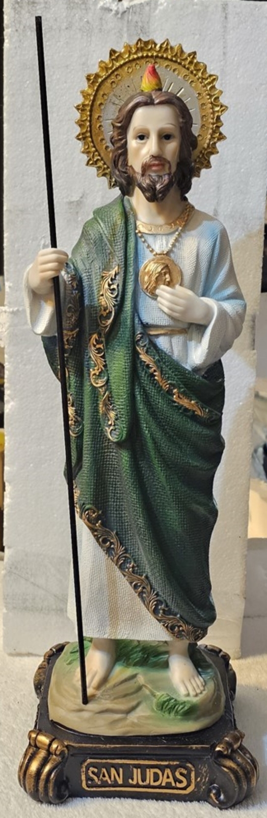SAN JUDAS TADEO APOSTLE SAINT JUDE ROBE STAFF RELIGIOUS FIGURINE | eBay