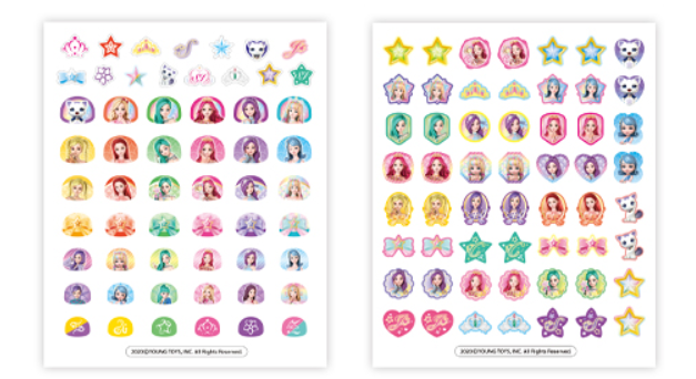 Korean TV Anime Girl Princesses Secret Jouju Nail & Earrings Sticker ...