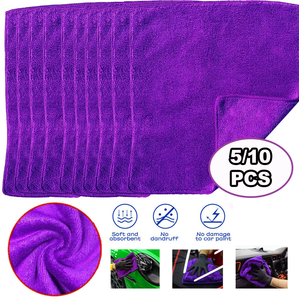 Microfiber Cleaning Cloth Set of 5 Towel Rag Car Polishing Detailing No ...
