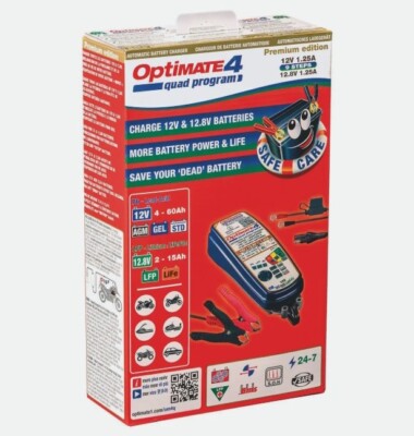 OptiMate 4 Quad Program Motorcycle Battery Charger Optimiser 12V 2024 Model | eBay UK
