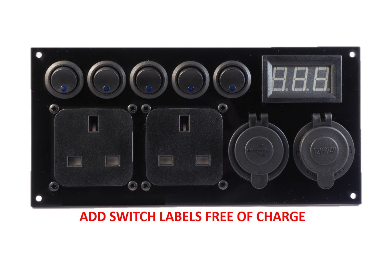 Campervan Camper Switch Panel 12V/240V USB Battery Monitor | eBay.de