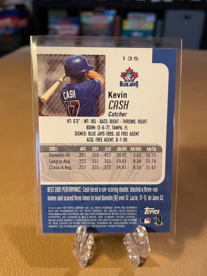 2002 Bowman's Best Kevin Cash Game Used Bat Relic #135 Blue Jays | eBay