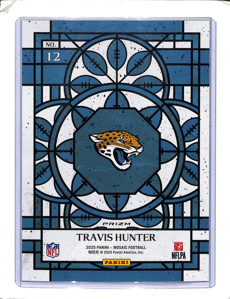 2025 Mosaic Travis Hunter Stained Glass Oversized RC Rookie #12 Jaguars ...