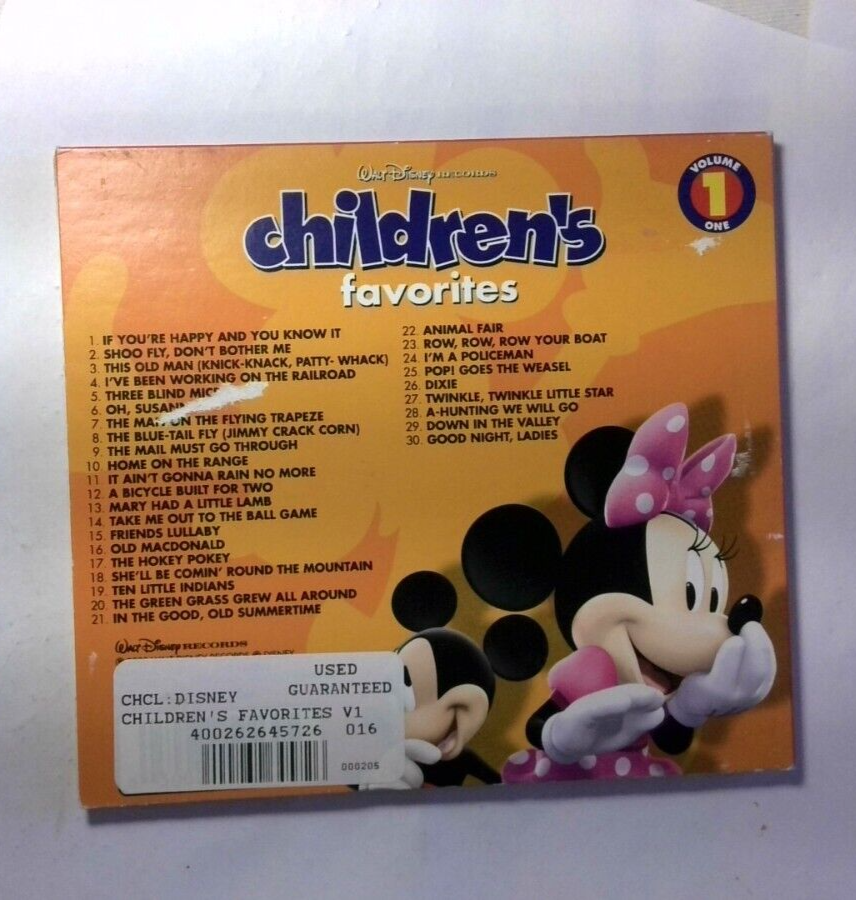 Disney, Children's Favorites Vol 1 30 Classic Tunes [USED CD ...