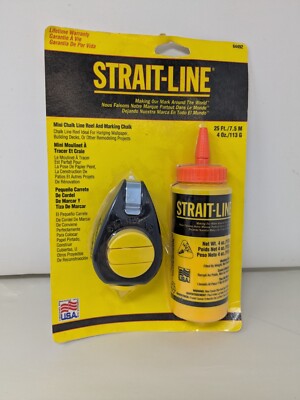 Vintage Strait-Line Mini Chalk Line Reel 25ft w/ Chalk #64492 NOS NEW ...