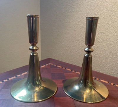 Pair of Colonial Williamsburg Trumpet Candlesticks by Virginia ...