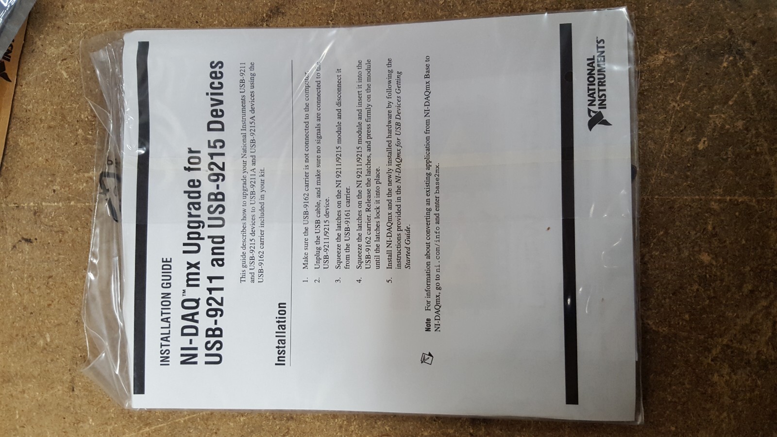 National Instruments USB-9162 Hi-Speed USB Carrier w/USB Cord ...