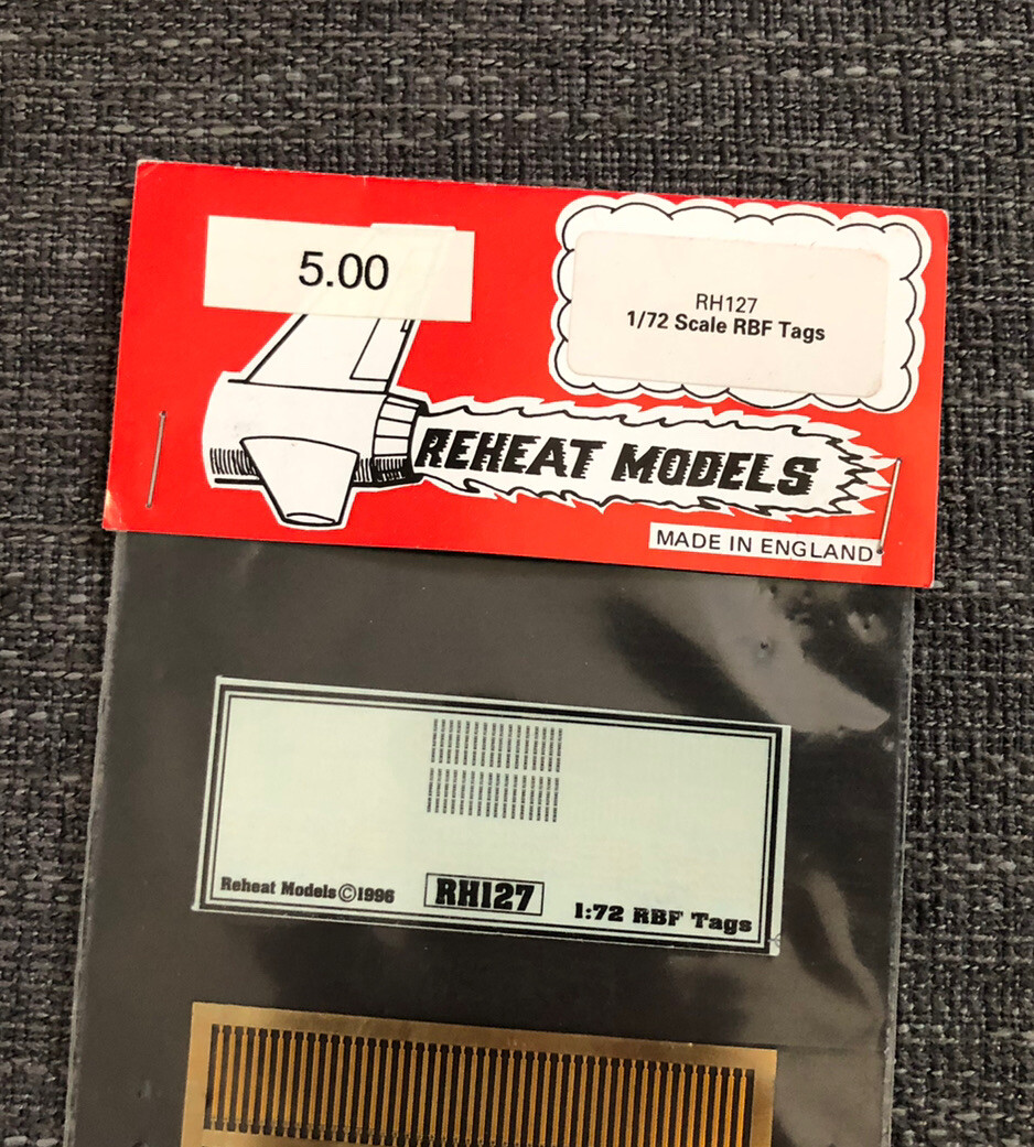 Vintage Reheat Models RH127 1/72 Scale RBF Tags New Sealed Remove ...