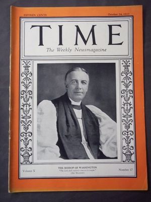 Vintage Time Magazine October 24 1927 The Bishop of Washington cover | eBay
