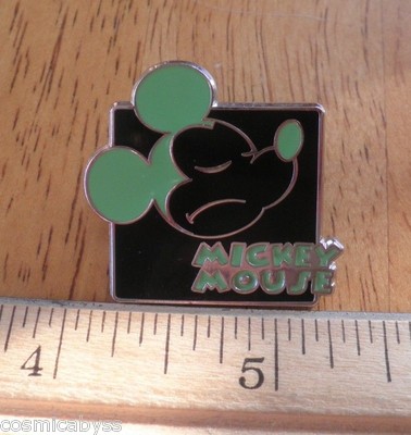 Mickey Mouse Disney Pin green frown smug look | eBay