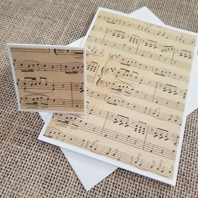 Blank Note Card 3 Mini Cards Music Notes Greeting Card Set | eBay