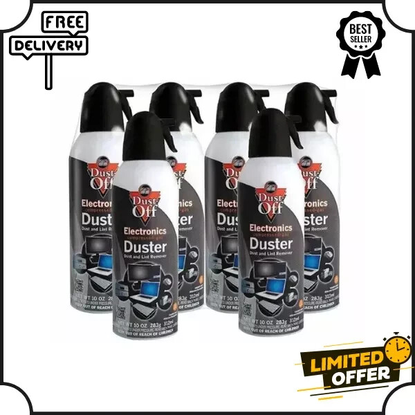 Dust-Off Disposable Compressed Gas Duster, 10 oz Cans, (6 Pack(60 oz ...